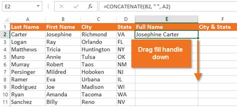 Формула в Excel сцепить на английском