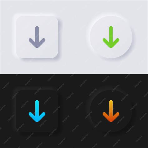 Premium Vector Download Button Icon Set Multicolor Neumorphism Button Soft Ui Design For Web