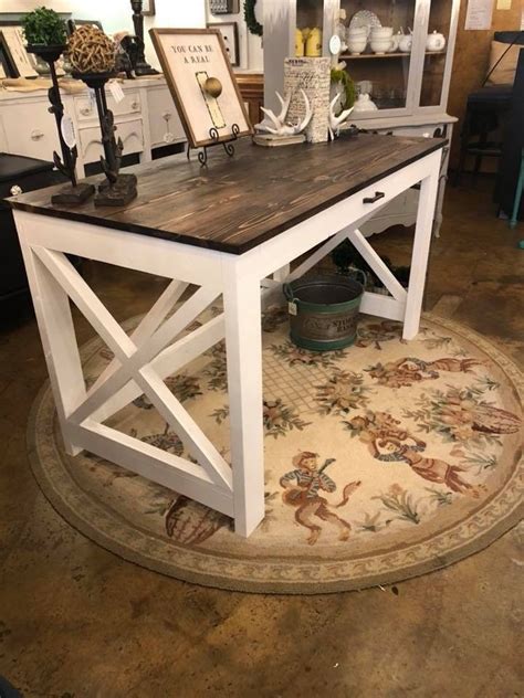 Rustic X Farmhouse Computer Desk With Drawer Etsy