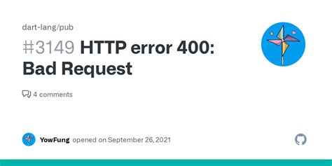 Error 400 Bad Request · Issue 3149 · Dart Langpub · Github