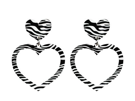 Haus Of Dizzy Zebra Barbie Heart Earrings Willunga Gallery