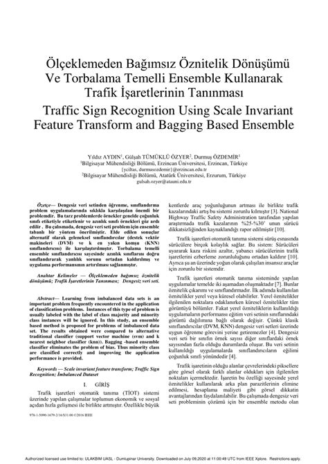 Pdf Traffic Sign Recognition Using Scale Invariant Feature Transform And Bagging Based Ensemble
