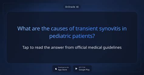 What Are The Causes Of Transient Synovitis In Pediatric Patients