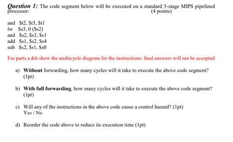 Solved Question 1 The Code Segment Below Will Be Executed