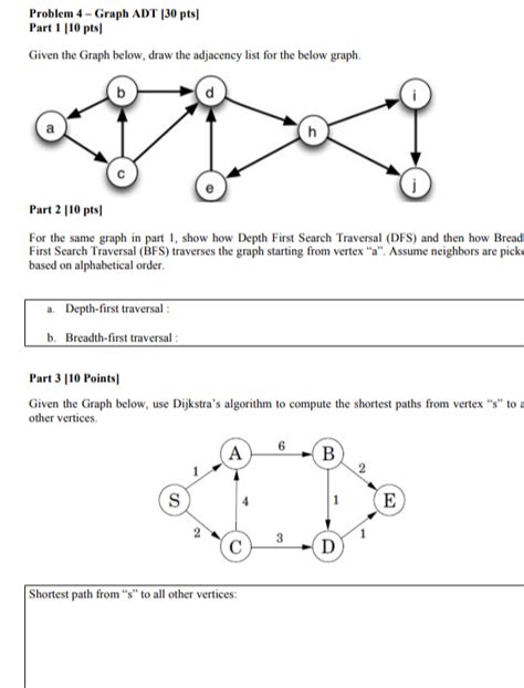 Solved Problem 4 Graph Adt 30 Pts Part 1 10 Pts Given