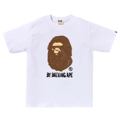 A Bathing Ape Men Hand Draw By Bathing Ape Tee White