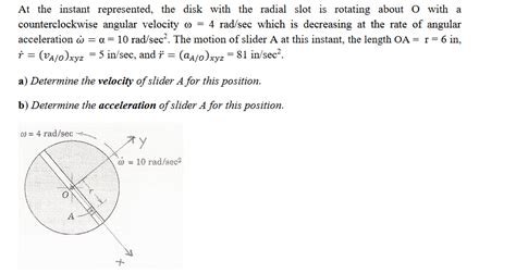 Solved At The Instant Represented The Disk With The Radial
