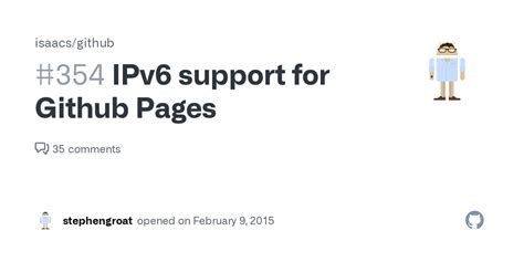 ipv6 support for github pages · issue 354 · isaacs github · github