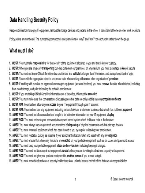 Fillable Online Removable Media Policy Writing Tips Free Template Fax