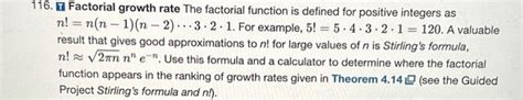 16 I Factorial Growth Rate The Factorial Function Is