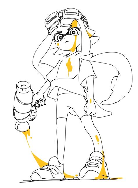 Sen Squid Inkling Girl Inkling Player Character Nintendo Splatoon Series Highres 1girl