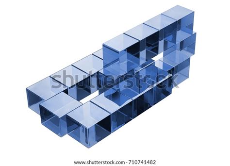 Concept Showing Network Interconnected Blocks Making Stock Illustration