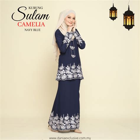 Baju Kurung Warna Biru Gelap Kurung Moden Songket Warna Kain