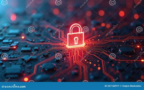 Locked Data Security Concept Abstract Futuristic Technology Background Glowing Background With