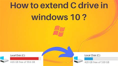 How To Extend C Drive In Windows 10 Extend C Drive Youtube