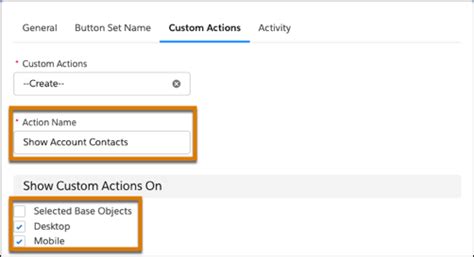 Create Custom Actions Buttons
