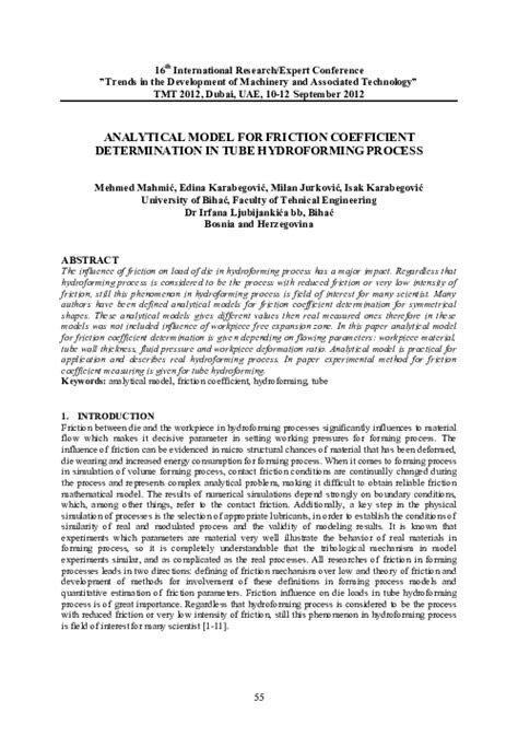 Pdf Analytical Model For Friction Coefficient Determination In Tube