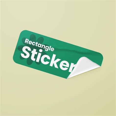 Psd Green Rectangle Sticker With White Text Premium Psd