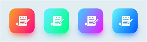 Draft Solid Icon In Square Gradient Colors Paper Signs Vector