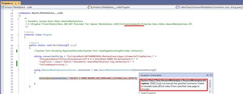 “unable To Translate Bytes At Index 0 From Specified Code Page To