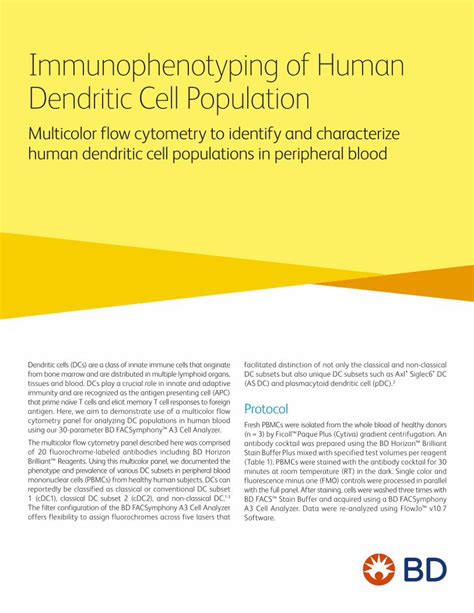 Pdf Immunophenotyping Of Human Dendritic Cell Population Dokumentips