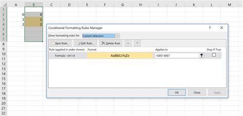 conditional formatting more than 0 value but ignore formulas r excel