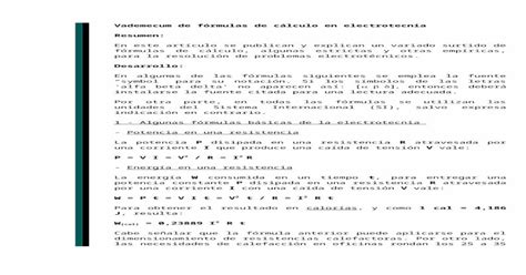 Doc Vademecum De Fórmulas De Cálculo En Electrotecnia Dokumen Tips