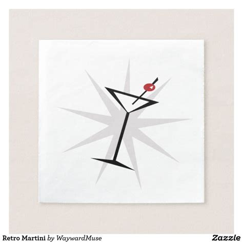 Retro Martini Napkins Zazzle Retro Fabric Retro Personalized