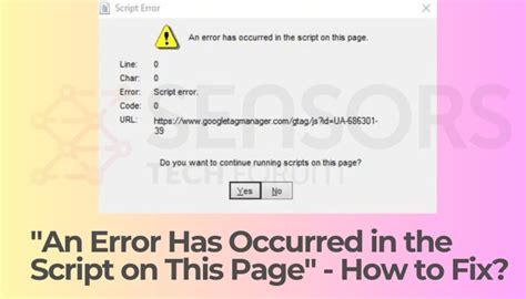 An Error Has Occurred In The Script On This Page Solved