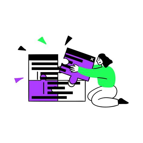 Cartoon Color Web Development Concept Scene With Character Girl Vector