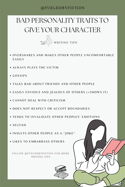 Bad Personality Traits To Give Your Character Writing A Book Novel