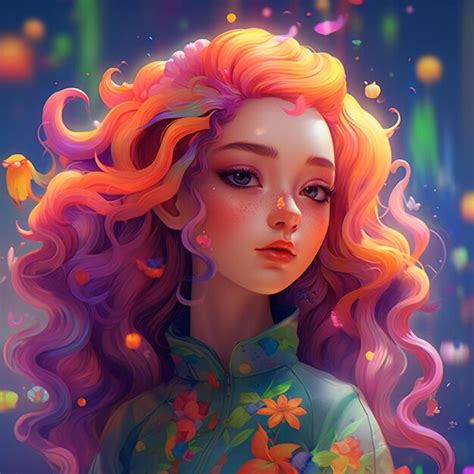 Premium Ai Image There Is A Girl With Long Hair And A Colorful Jacket