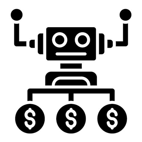 premium vector robot advisor glyph solid black illustration
