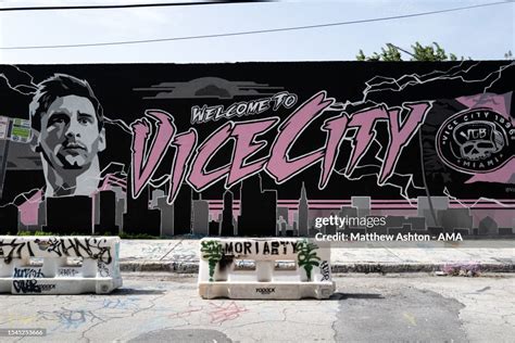 A Lionel Messi Inter Miami Mural Artwork Welcome To Vice City In