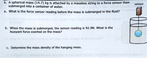 solved a spherical mass 14 7 kg is attached by massless string to