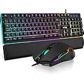 Havit Wired Mechanical Gaming Keyboard And RGB Mouse Combo Set UK Layout Blue Switch Mechanical