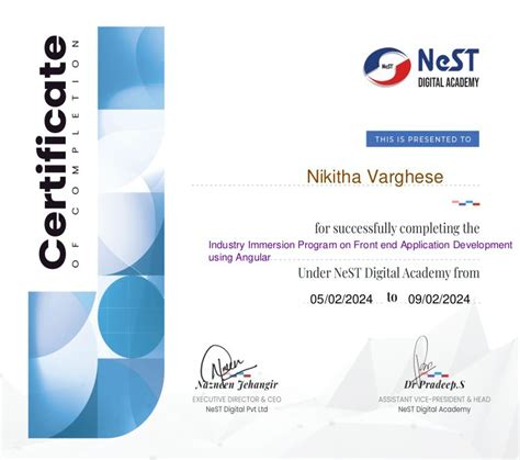 Nikitha Varghese On Linkedin Nestdigitalacademy Frontenddevelopment