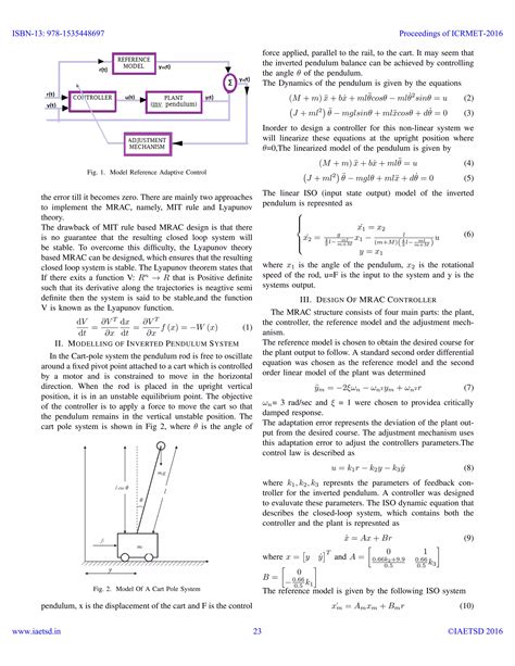 Iaetsd Modelling And Controller Design Of Cart Inverted Pendulum System