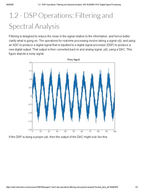12 Dsp Operations Filtering And Spectral Analysis 20f Eleg631
