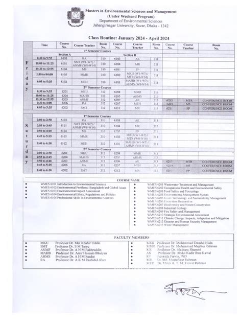 Class Routine January 2024 April 2024 Pdf
