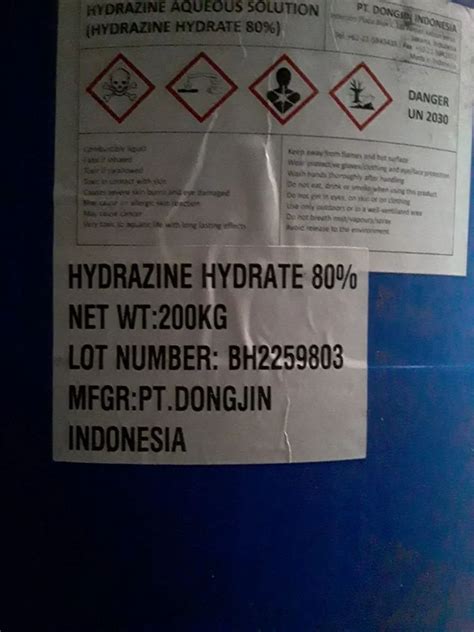 Industrial Grade Hydrazine Hydrate 80 Percent 200 L Drum 200 Kg At ₹ 250kg In Dombivli