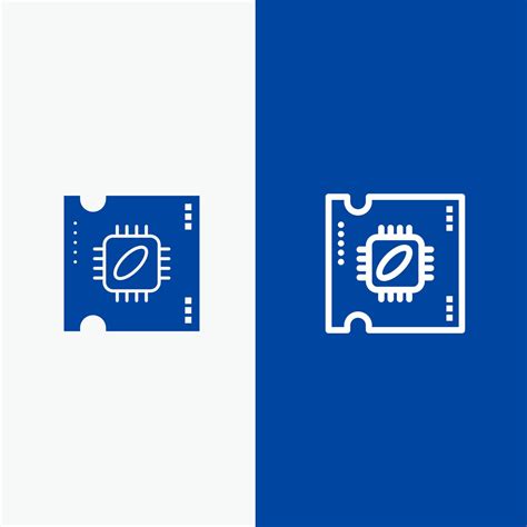 Cpu Microchip Processor Processor Chip Line And Glyph Solid Icon Blue Banner Line And Glyph
