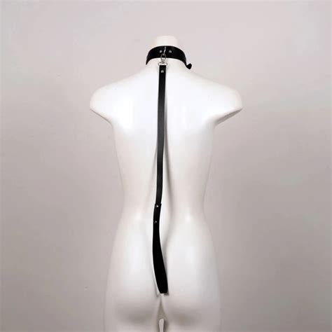 Pu Fetish Leather Choker Harness Women Goth Collar Leash For Girl