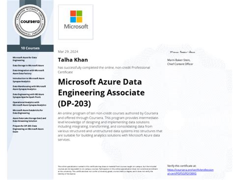 Coursera Microsoft Azure Data Engineering Associate Dp 203 Pdf Microsoft Azure Analytics