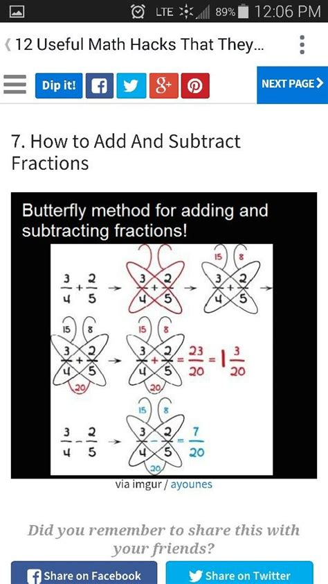 Adding Subtracting Fractions Hack