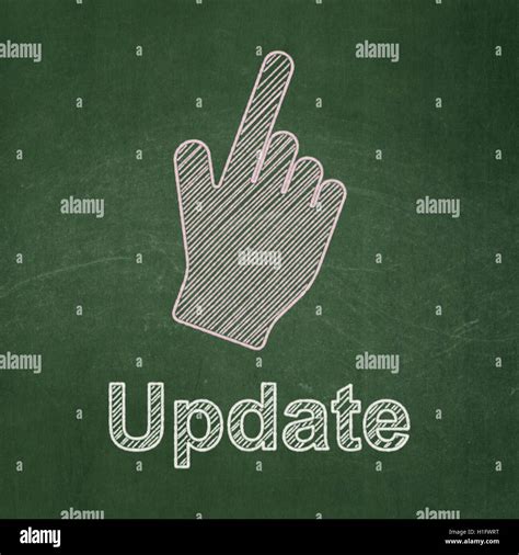 Web Design Concept Mouse Cursor And Update On Chalkboard Background