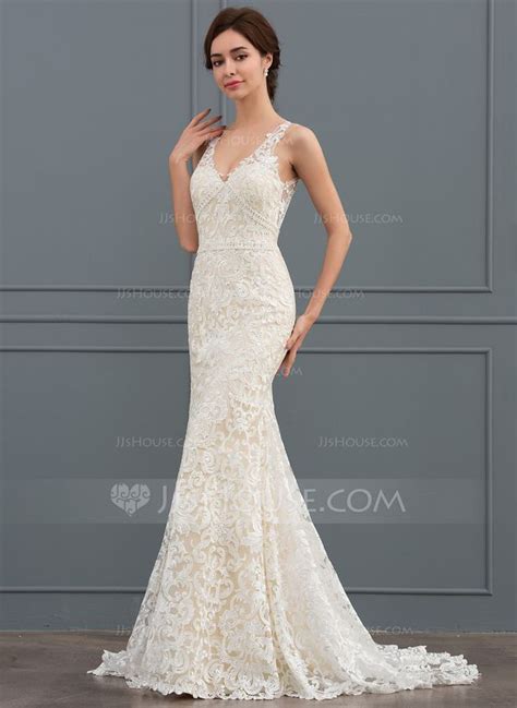 Elegant Lace Trumpet Wedding Dress
