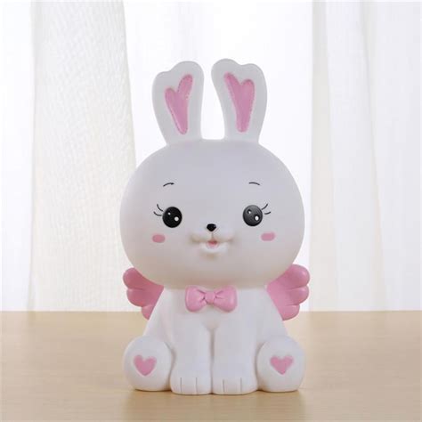 Badu Bg Анимационна касичка с форма на заек Буркан за монети Кутия за спестяване на пари Детска