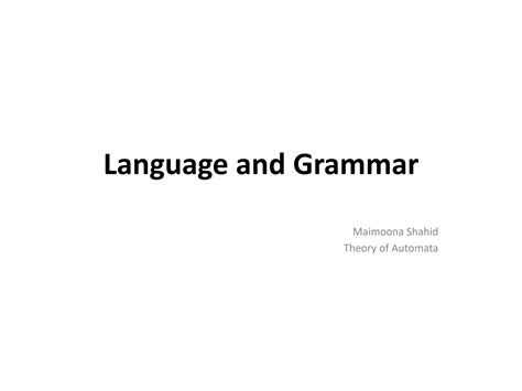 SOLUTION Theory Of Automata Language And Grammar Studypool