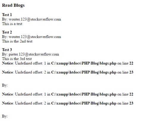 Php Notice Undefined Offset 1 In While Loop Stack Overflow